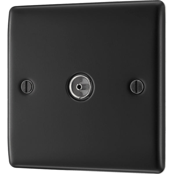 BG NMB60 Nexus Metal Matt Black 1 Gang Co-Axial Socket – The Electrical Outlets