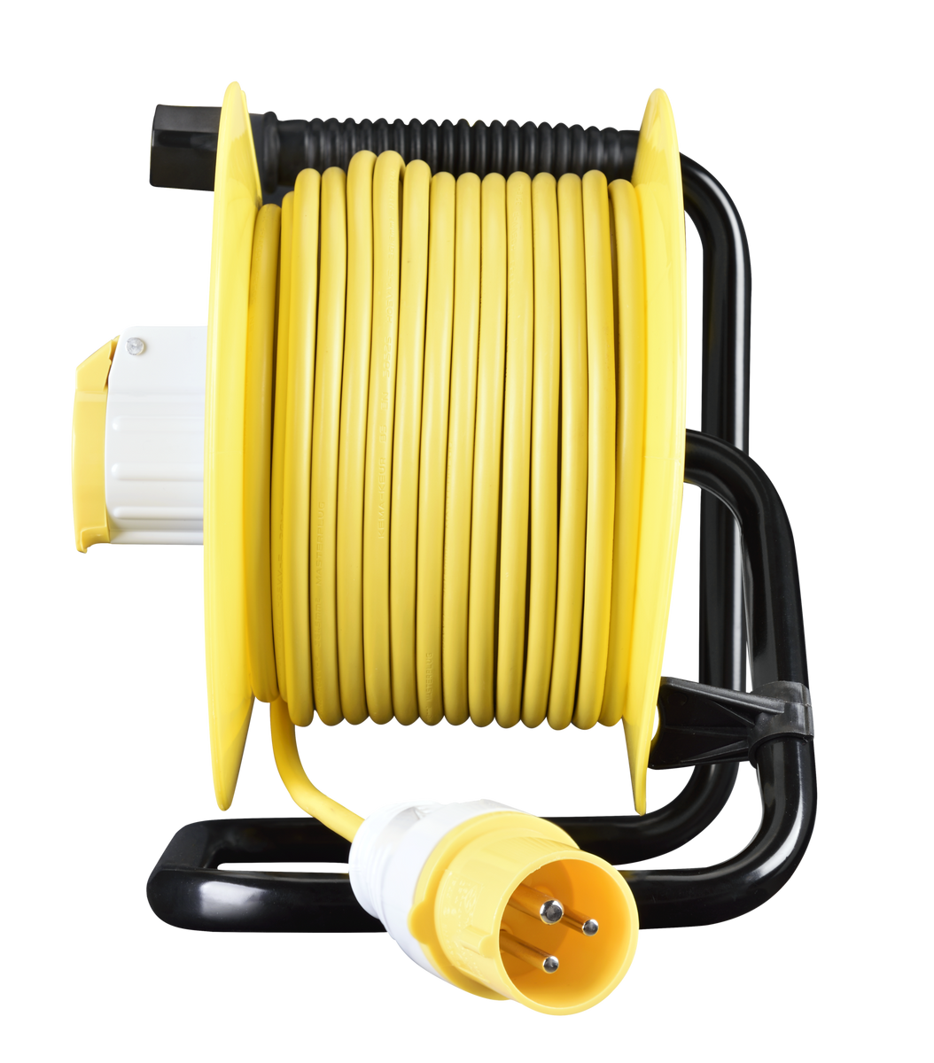 Masterplug LVCT2516/2 Yellow 110V 16A 2 Gang Cable Reel with Indicator 25m – The Electrical Outlets