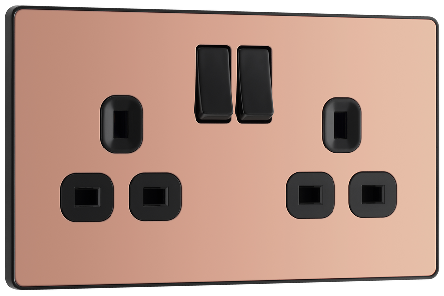 BG Evolve PCDCP22B Polished Copper 2 Gang 13A Switched Socket Outlet ...