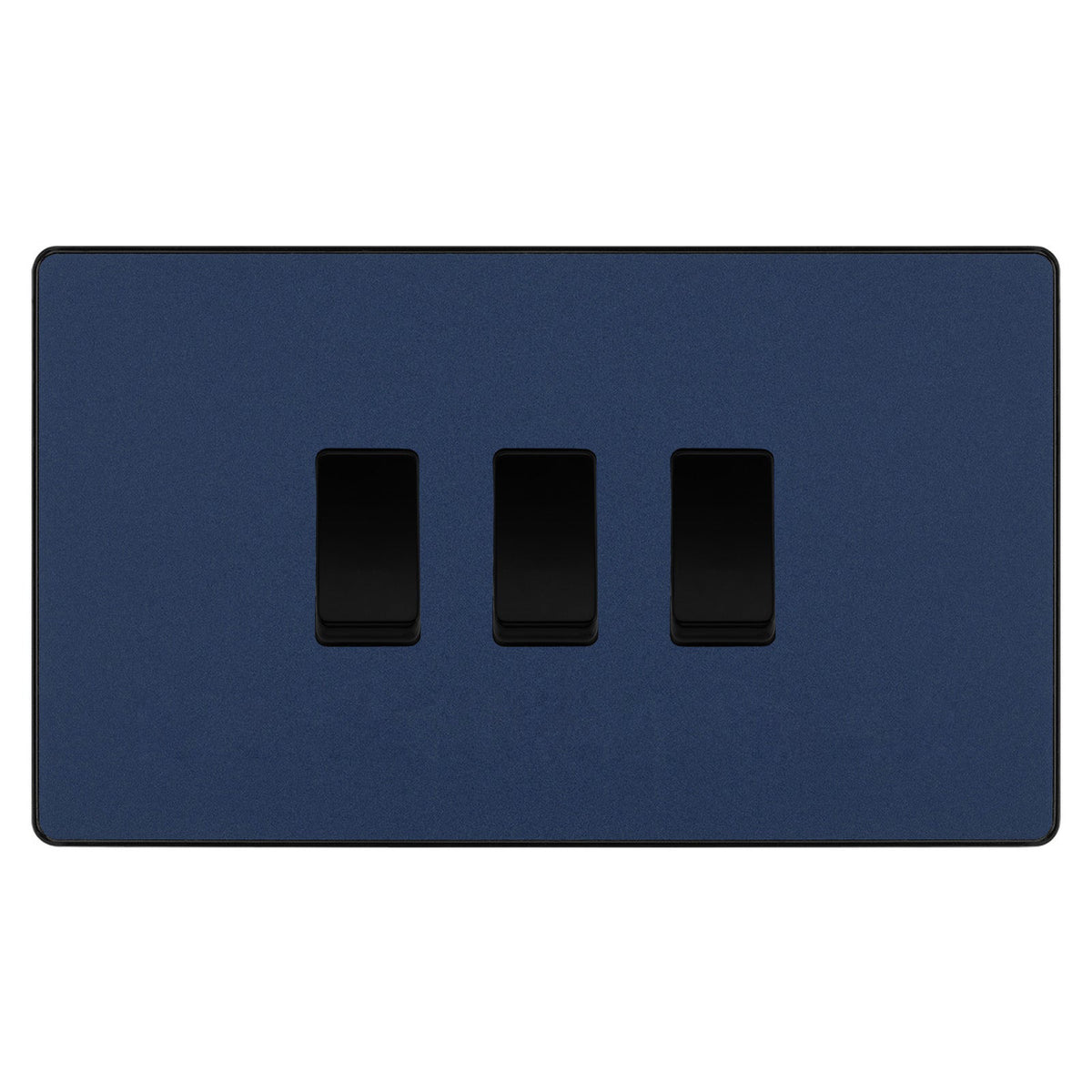 BG Evolve Matt Blue 3 Gang Intermediate Custom Grid Light Switch – The ...