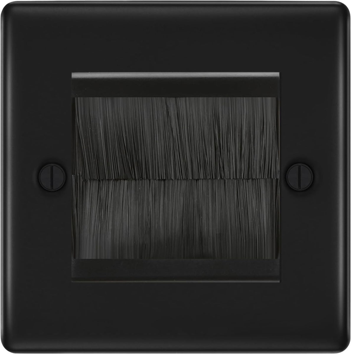 BG Black Nickel Single 2 Gang Brush Cable Entry Wall Plate Black – The ...