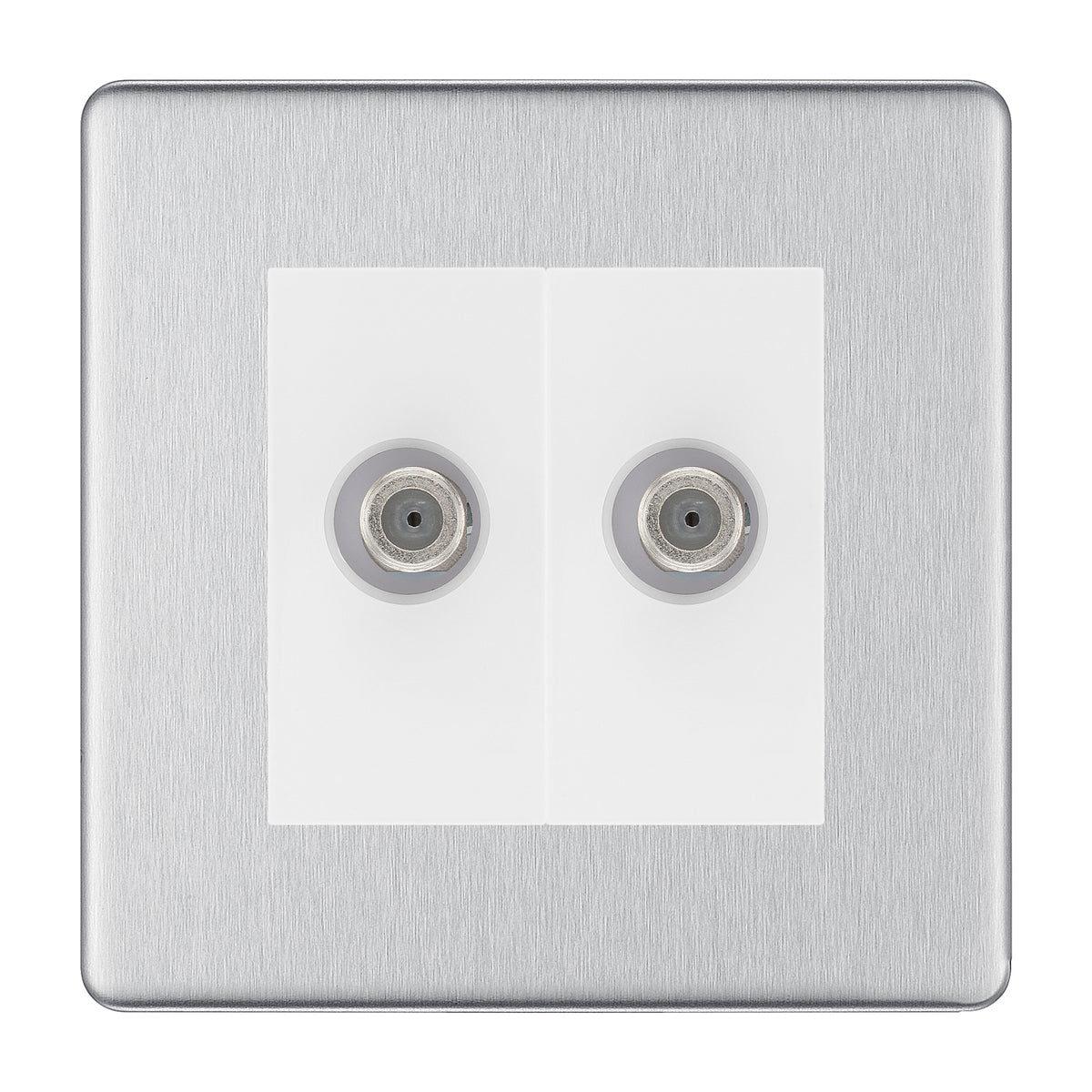 BG Screwless Brushed Steel Double Satellite Socket FBS642W – The ...