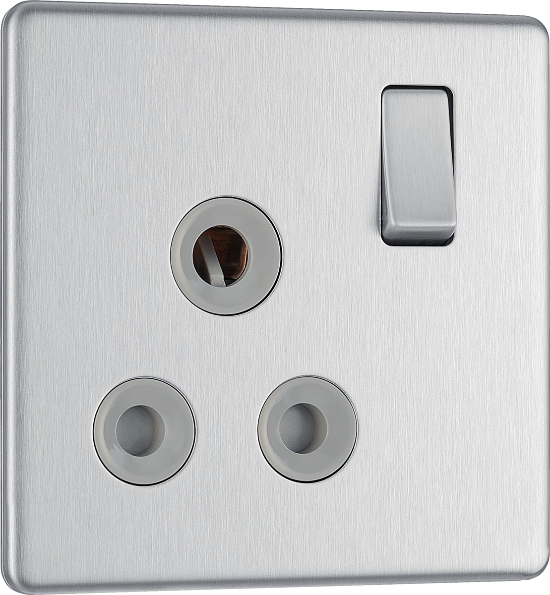 BG FBS99G Flatplate Screwless 15A, 1 Gang Switched Socket, Brushed ...
