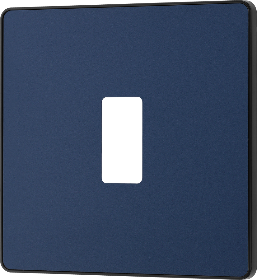 BG RPCDDB1B Evolve Grid Matt Blue 1 Module Square Front Plate - Black ...
