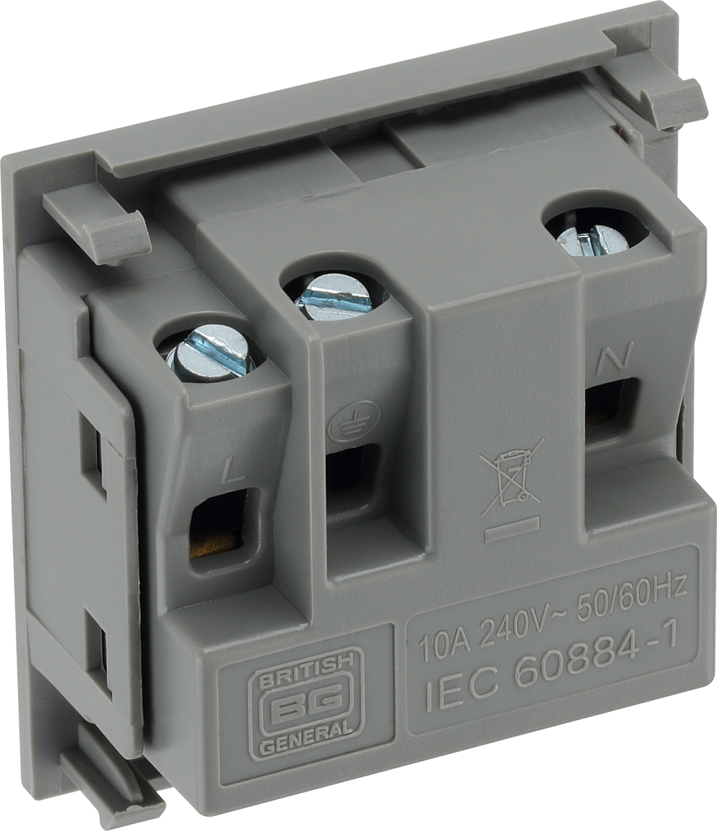 BG EMUNVG Euro Module Universal Unswitched Socket - Grey – The ...
