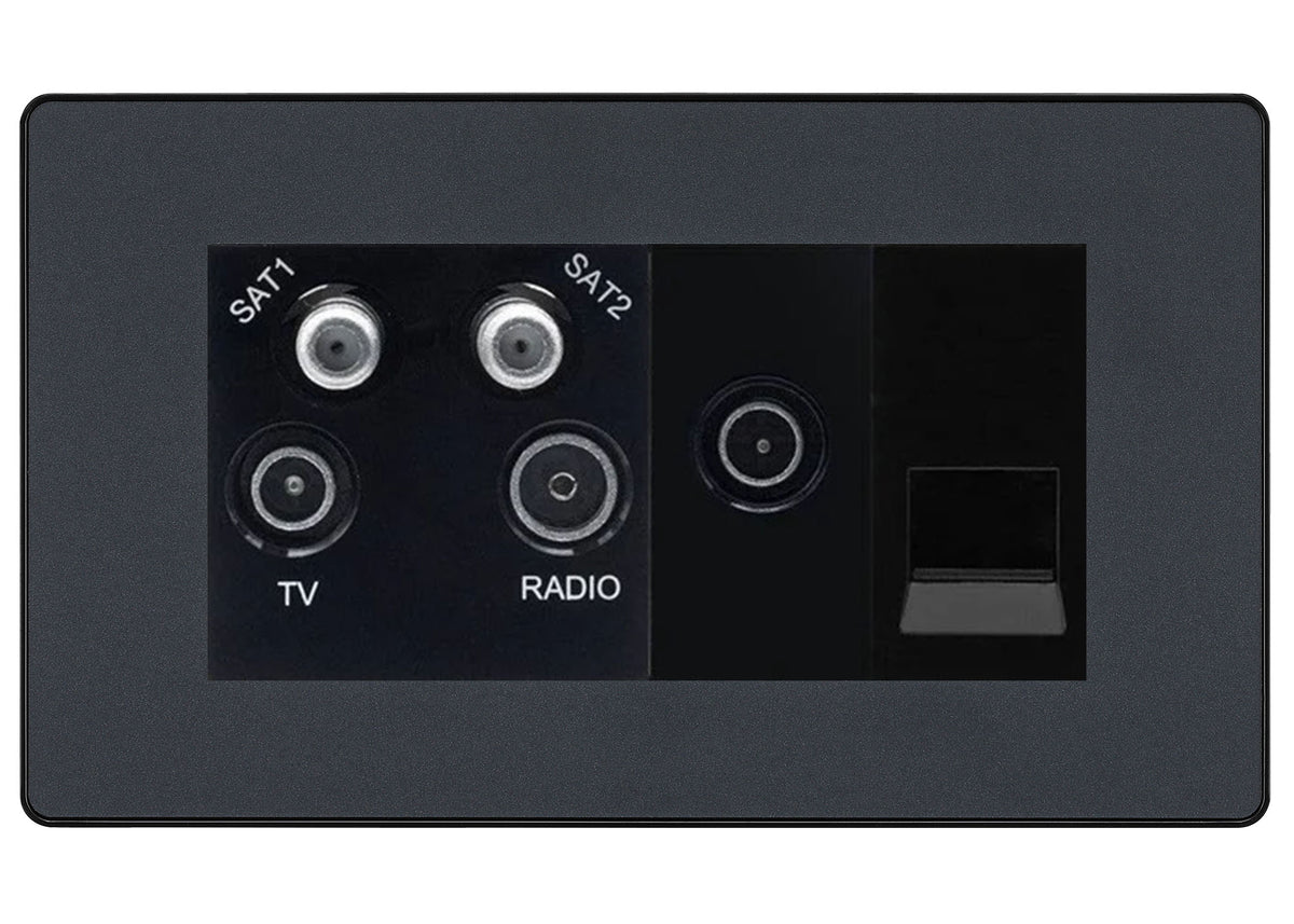 BG Evolve Matt Grey Quadplex Combination TV Socket PCDMG69B – The ...