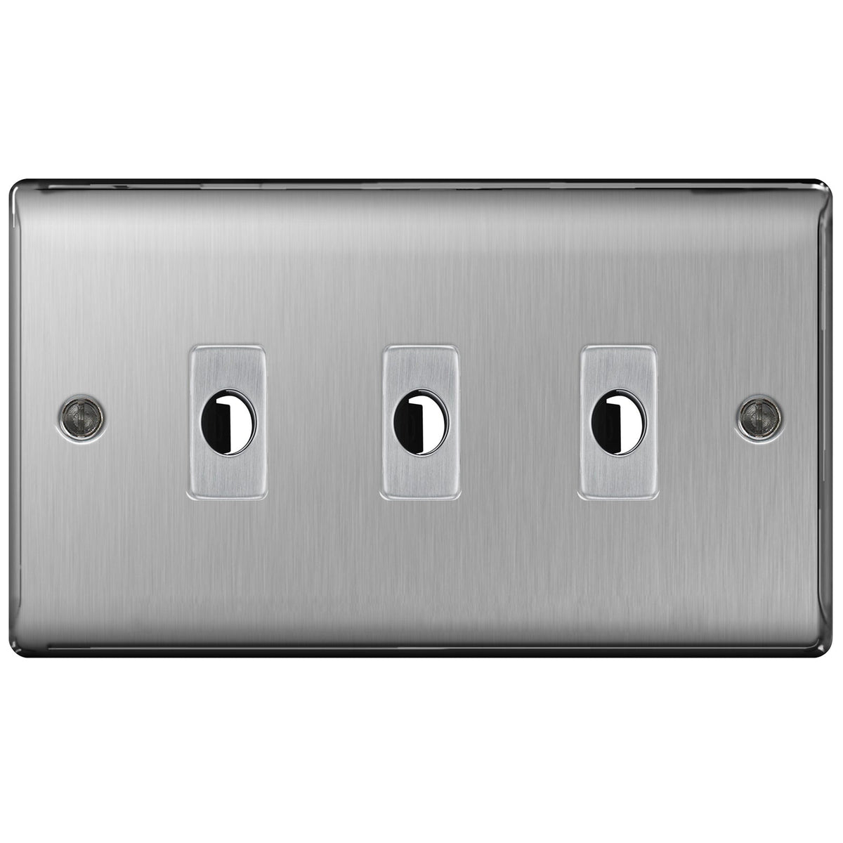 BG Nexus Metal Brushed Steel 3 Gang Flex Outlet Socket – The Electrical ...