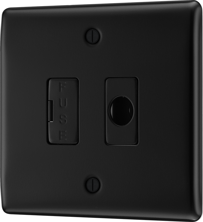 BG NFB55 Nexus Metal Matt Black 13A Flex Outlet Unswitched Fused Spur ...