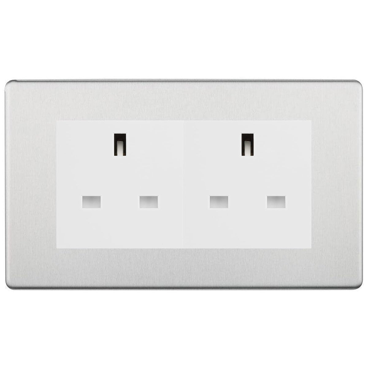 BG Screwless Brushed Steel 4 Gang 13A Unswitched Socket -FBS4GUSSW ...