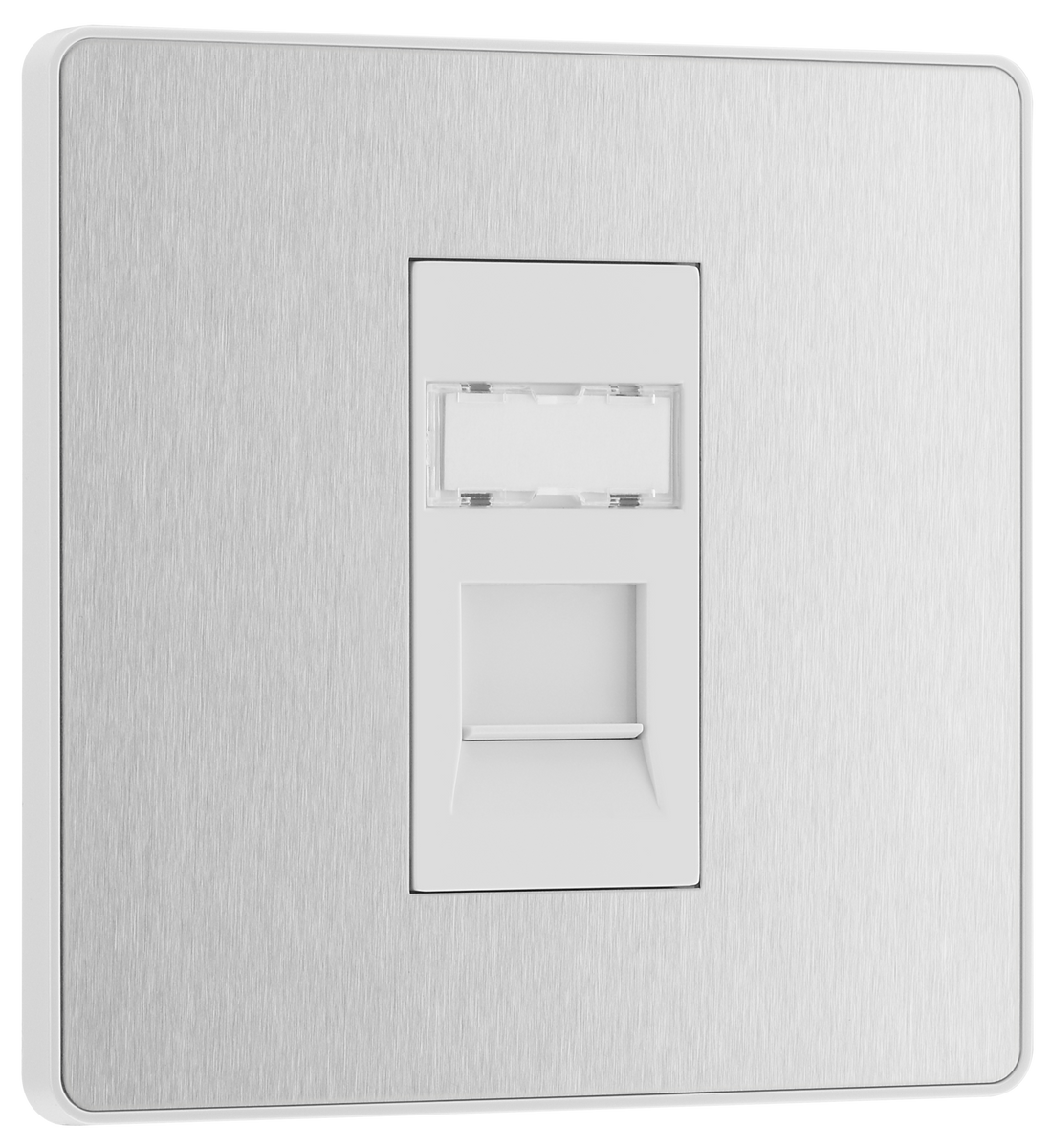 BG PCDBSRJ451W Brushed Steel Evolve RJ45 Cat6 Data Outlet - White ...