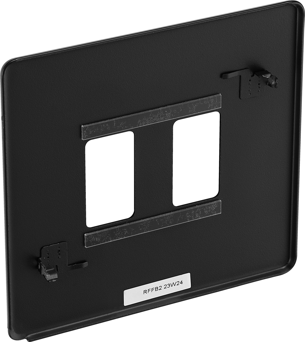 BG RFFB2 Screwless Matt Black Steel 2 Gang Front Cover Plate – The ...