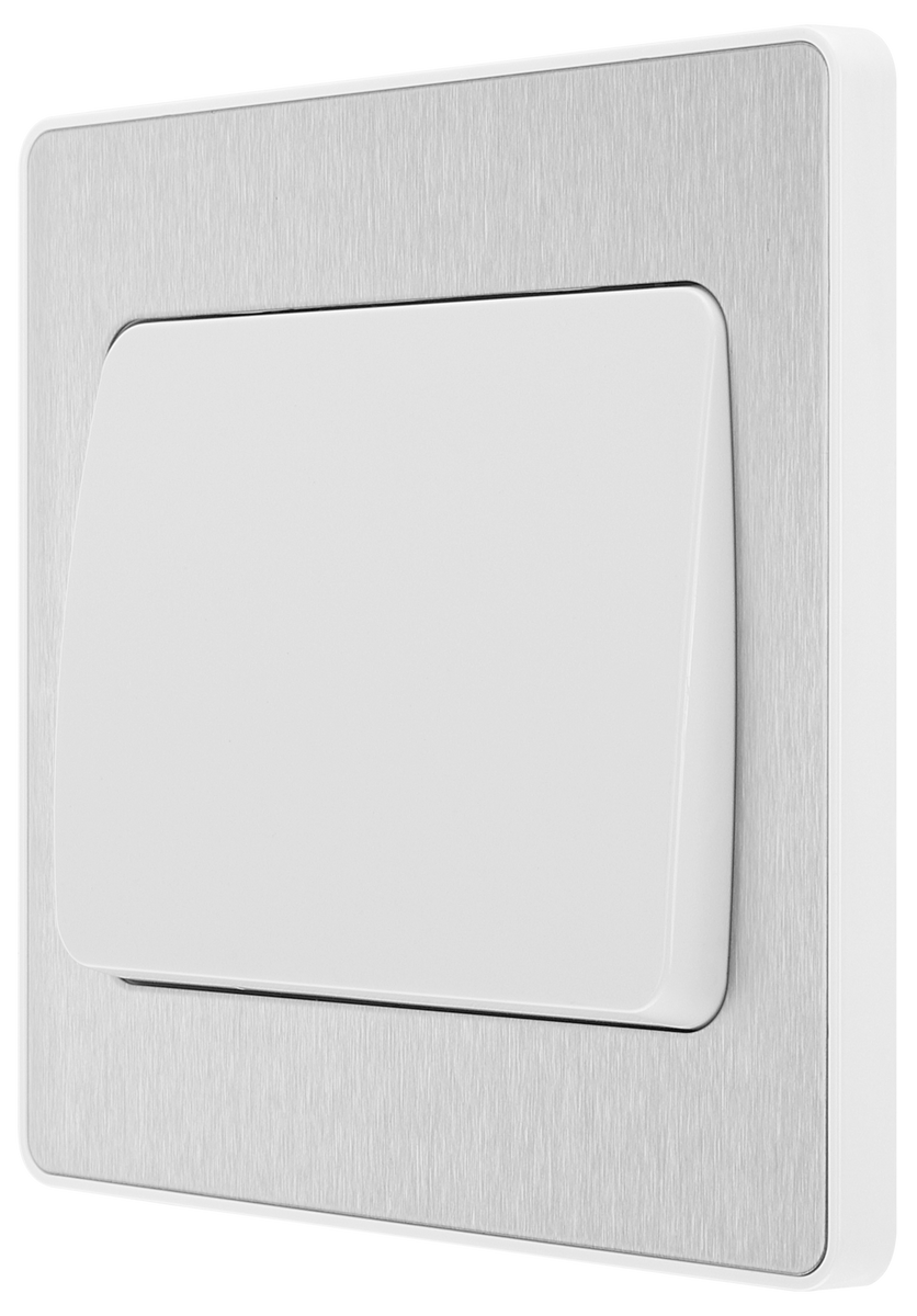 BG PCDBS12WW Brushed Steel Evolve 1 Gang 20A 16AX 2 Way Wide Rocker ...