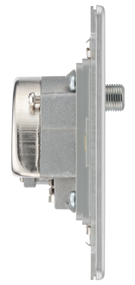 BG FBS68 Flatplate Triplex TV/FM/Sat Socket + Return & 1 Gang Tel ...