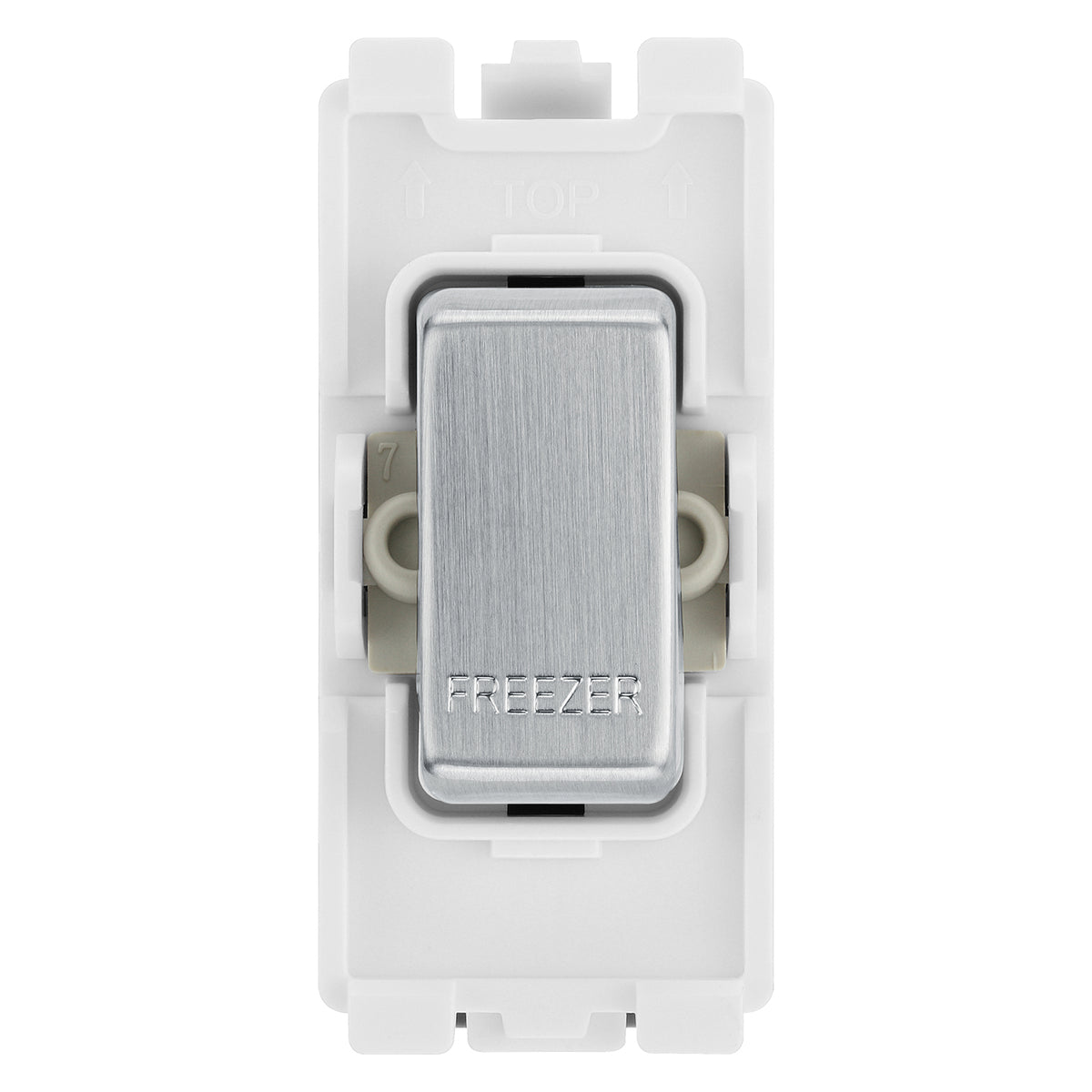 BG RRFZBS Brushed Steel 20 Amp Double Pole Grid Switch Labelled Freezer ...