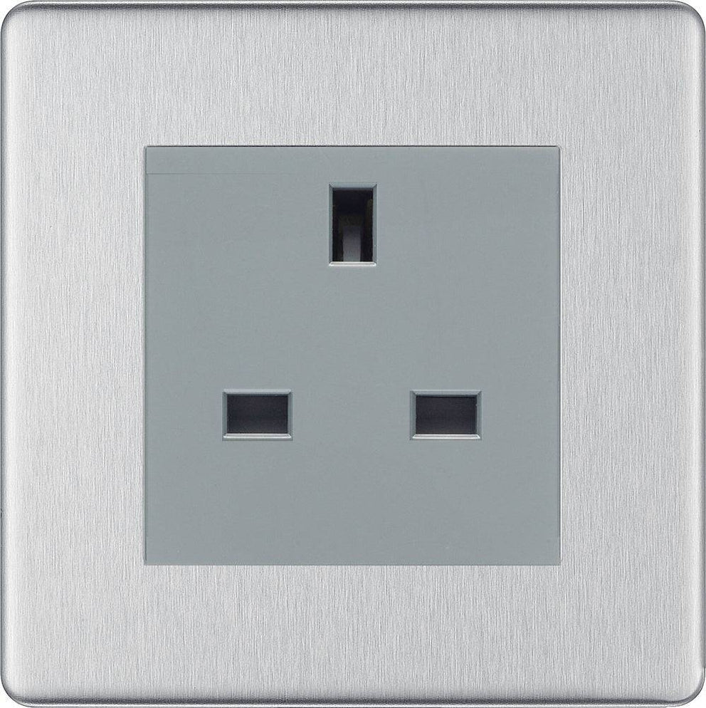 BG Nexus Screwless Brushed Steel 13A Unswitched Socket FBSUSSG – The ...