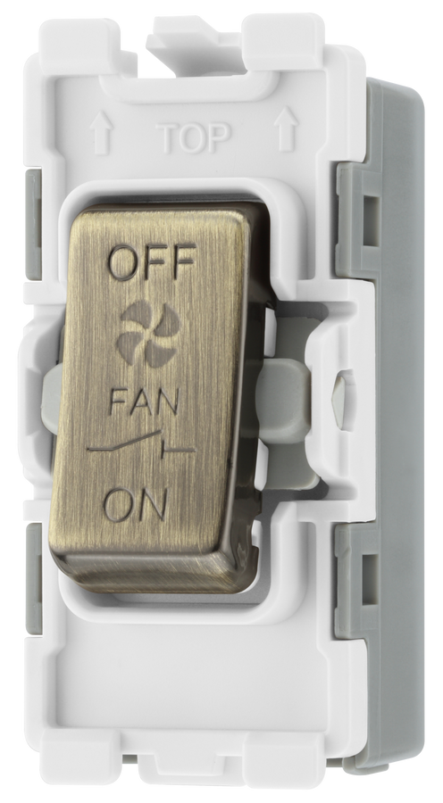 BG RAB15 Nexus Grid Antique Brass 10A 3 Pole Fan Isolator Switch Module ...