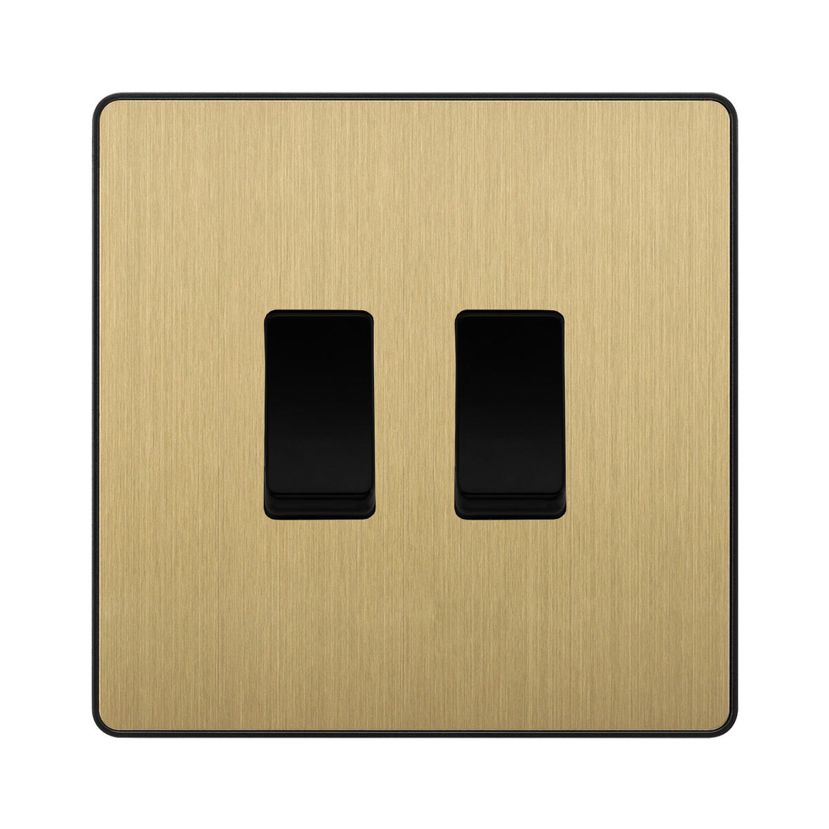 BG Evolve Satin Brass 2 Gang Light Switch 1x Intermediate 1x 2 Way ...