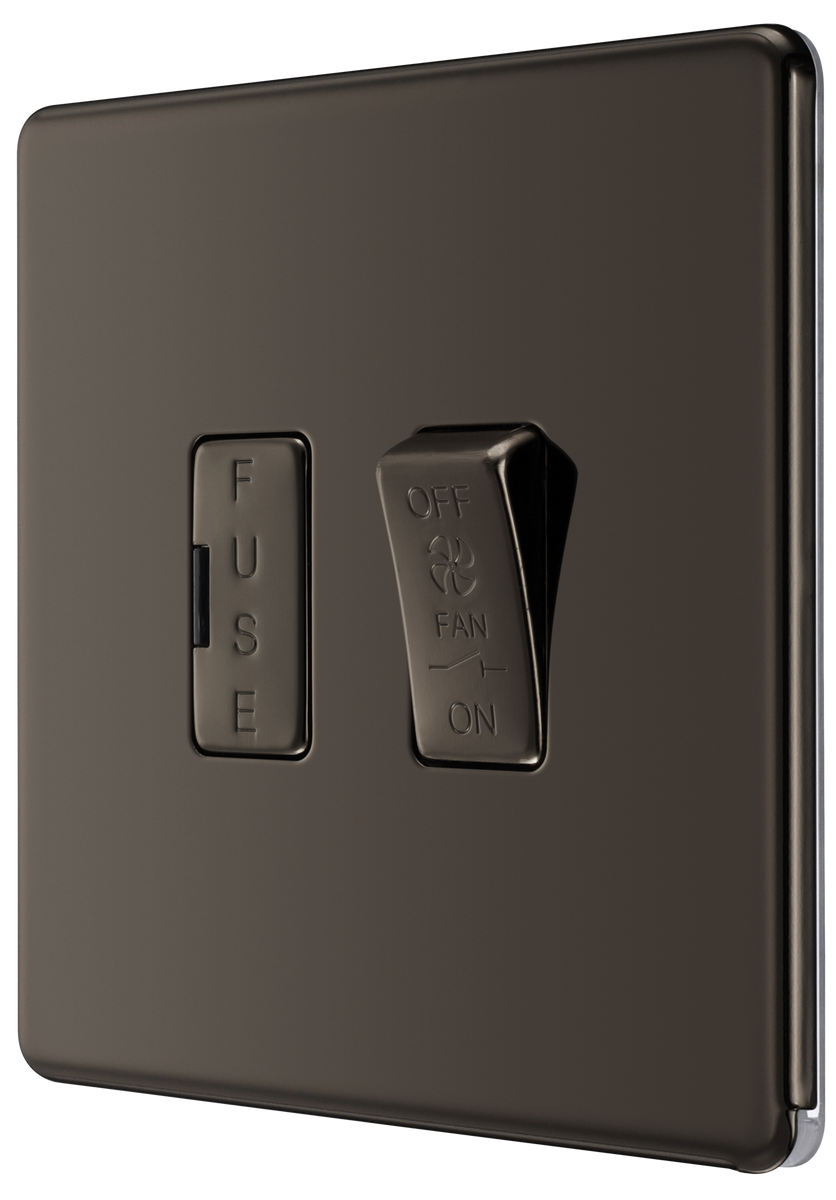 BG FBN15F Nexus Flatplate Screwless Black Nickel 10A 3 Pole Fan ...