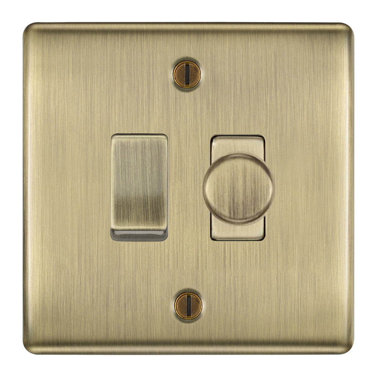 BG Antique Brass 2 Gang Switch 1x Trailing Edge LED Dimmer 1x 2 Way ...