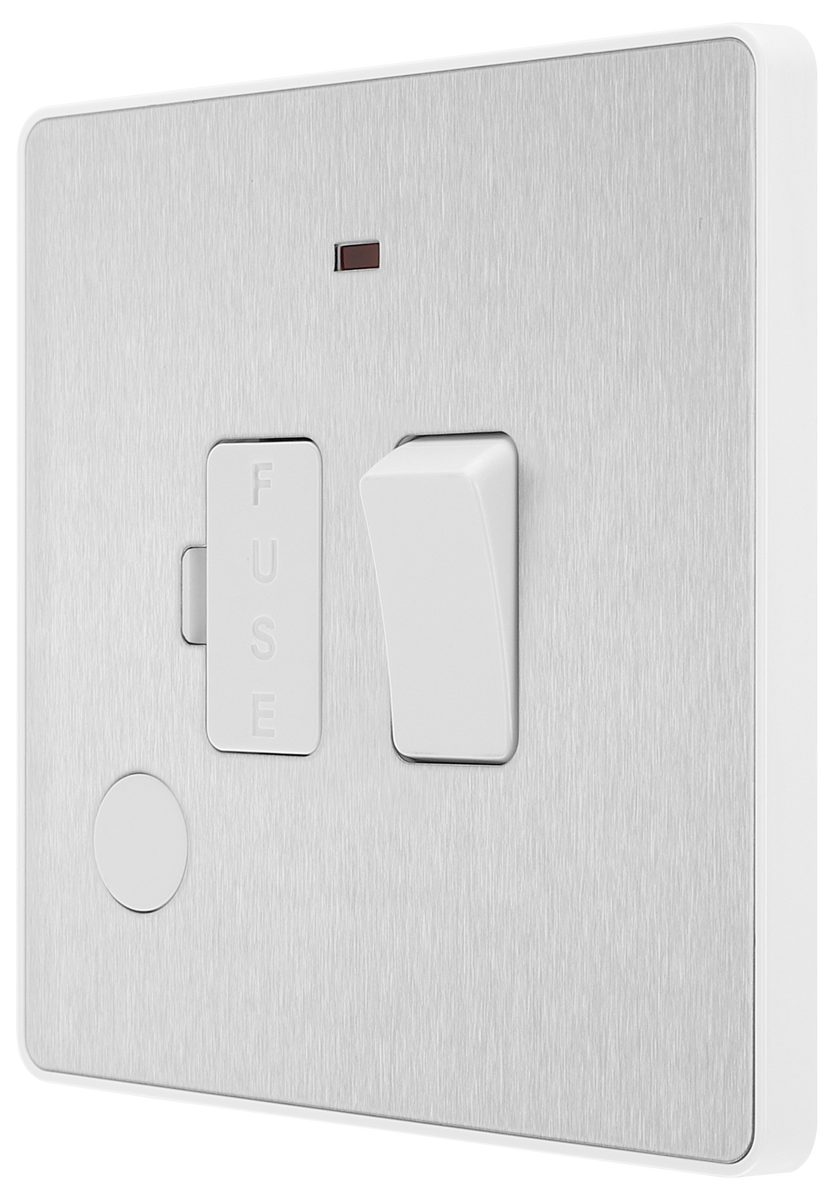 BG PCDBS52W Brushed Steel Evolve 13A Flex Outlet Neon Switched Fused ...