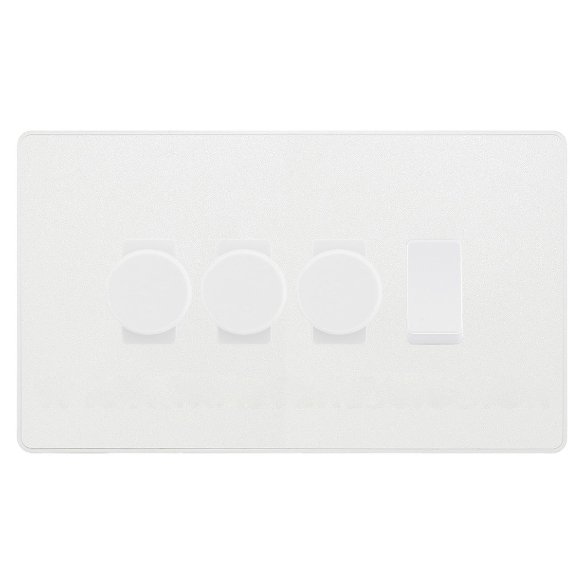 BG Evolve Pearlescent White 4 Gang Light Switch 3x Trailing Edge LED ...