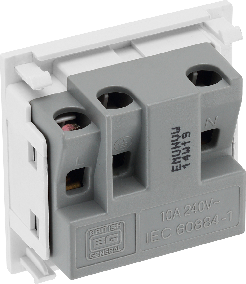 BG EMUNVW Euro Module Universal Unswitched Socket - White – The ...