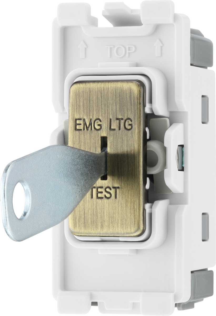 BG RAB12EL Nexus Grid Antique Brass 20AX 2 Way 1 Pole EMG LTG TEST ...