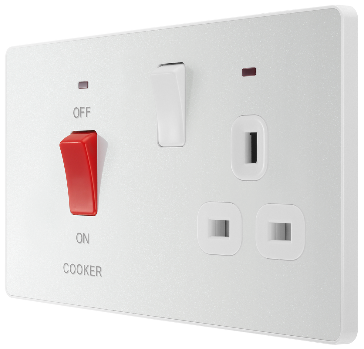 BG PCDCL70W Pearlescent White Evolve 45A 2 Pole Cooker Control Unit 13A ...