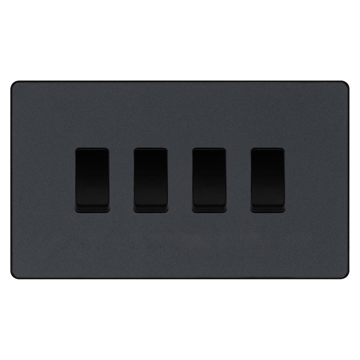 BG Evolve Matt Grey 4 Gang Light Switch 2x Intermediate 2x 2 Way Custom ...