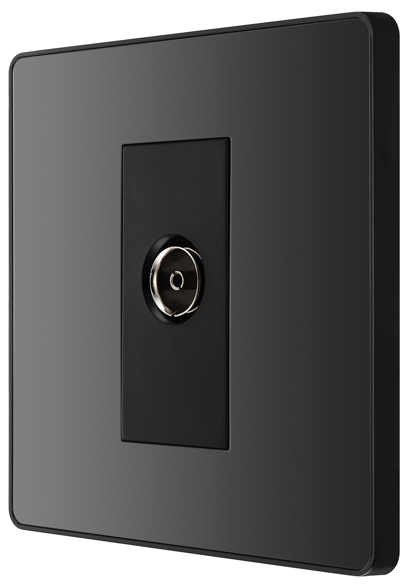 BG PCDBC60B Black Chrome Evolve Co-Axial Socket Outlet - Black Insert ...