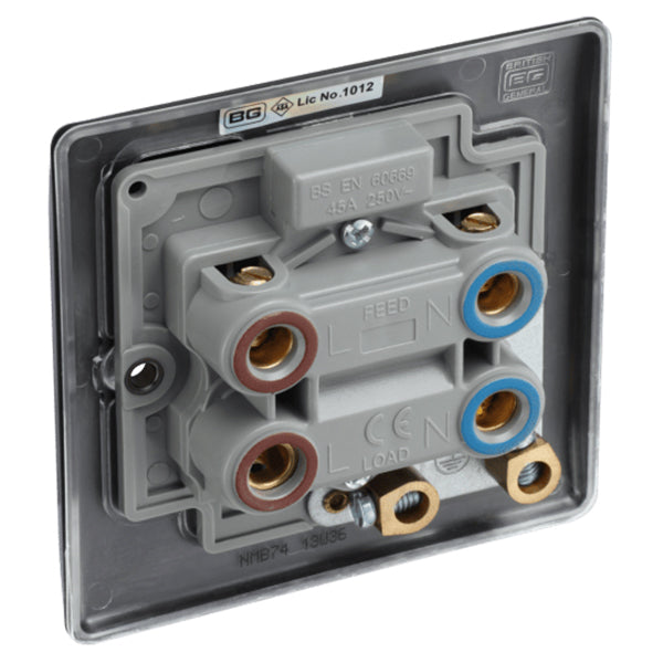 BG NMB74 Nexus Metal Matt Black 45A 2 Pole Neon Cooker Switch – The ...