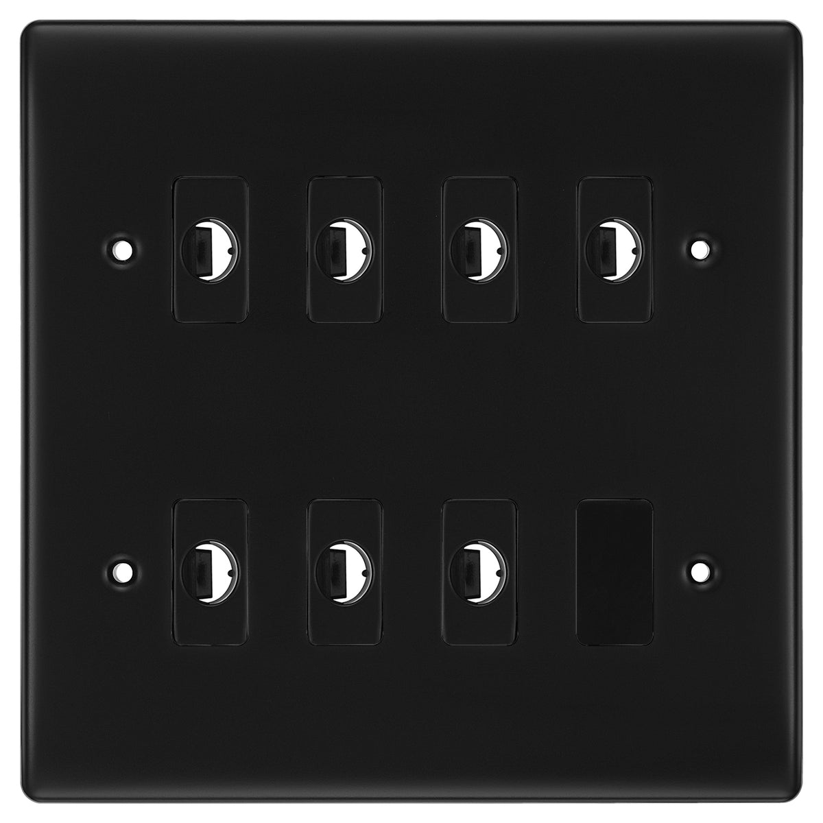 BG Nexus Metal Matt Black 7 Gang Flex Outlet Socket – The Electrical ...