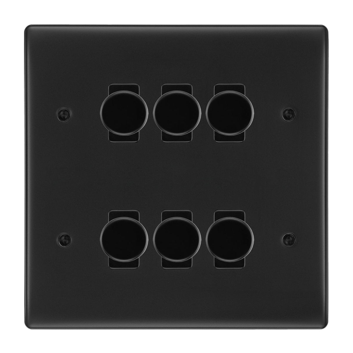BG Matt Black 6 Gang 2 Way Trailing Edge Dimmer LED Compatible Custom ...