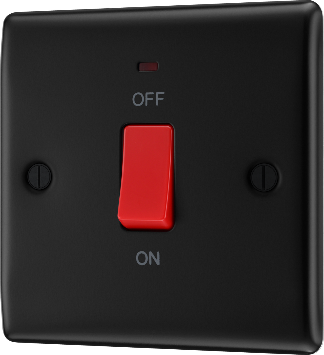 BG NFB74 Nexus Metal Matt Black 1 Gang 45A Neon Cooker Switch – The ...