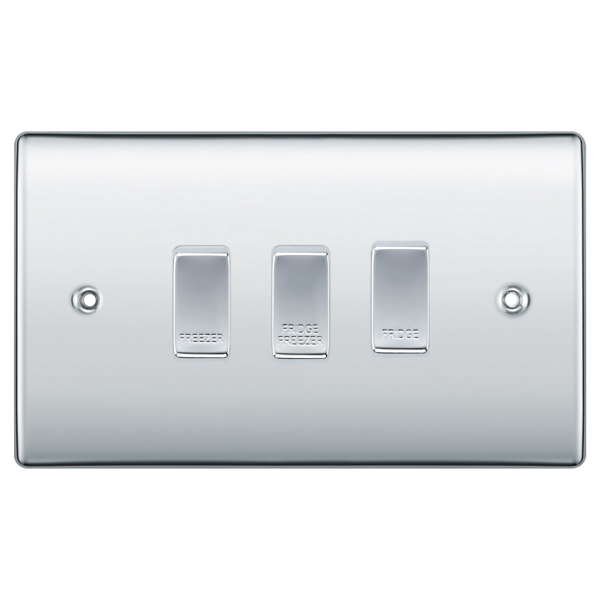 BG Polished Chrome 3 Gang Engraved Custom Labelled Appliance Grid ...
