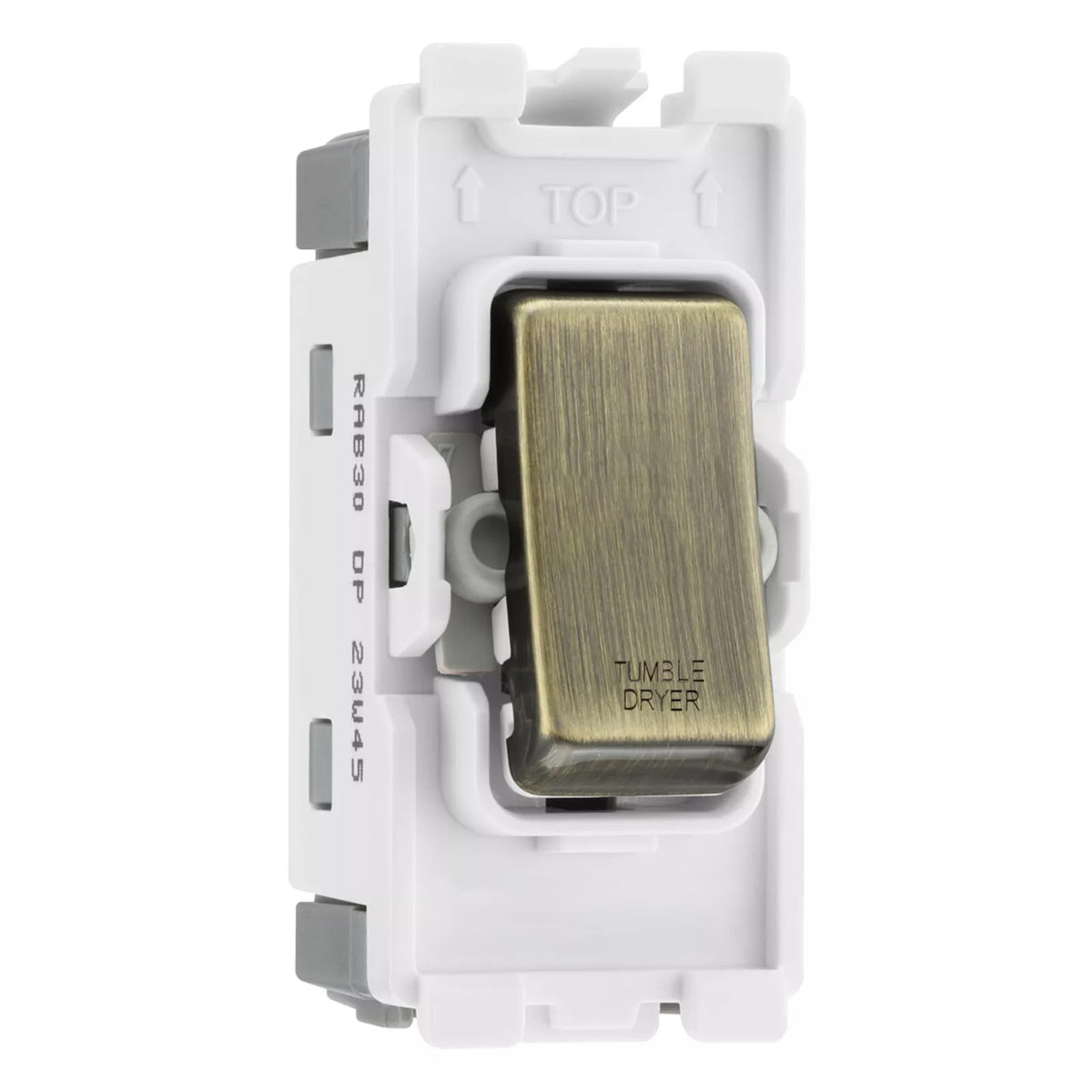 BG RRTDAB Antique Brass 20 Amp DP Appliance Grid Switch Labelled Tumble ...