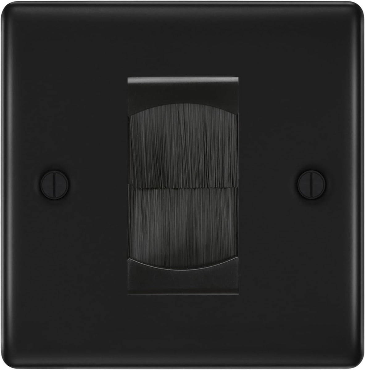 BG Matt Black Single 1 Gang Brush Cable Entry Wall Plate Black – The ...
