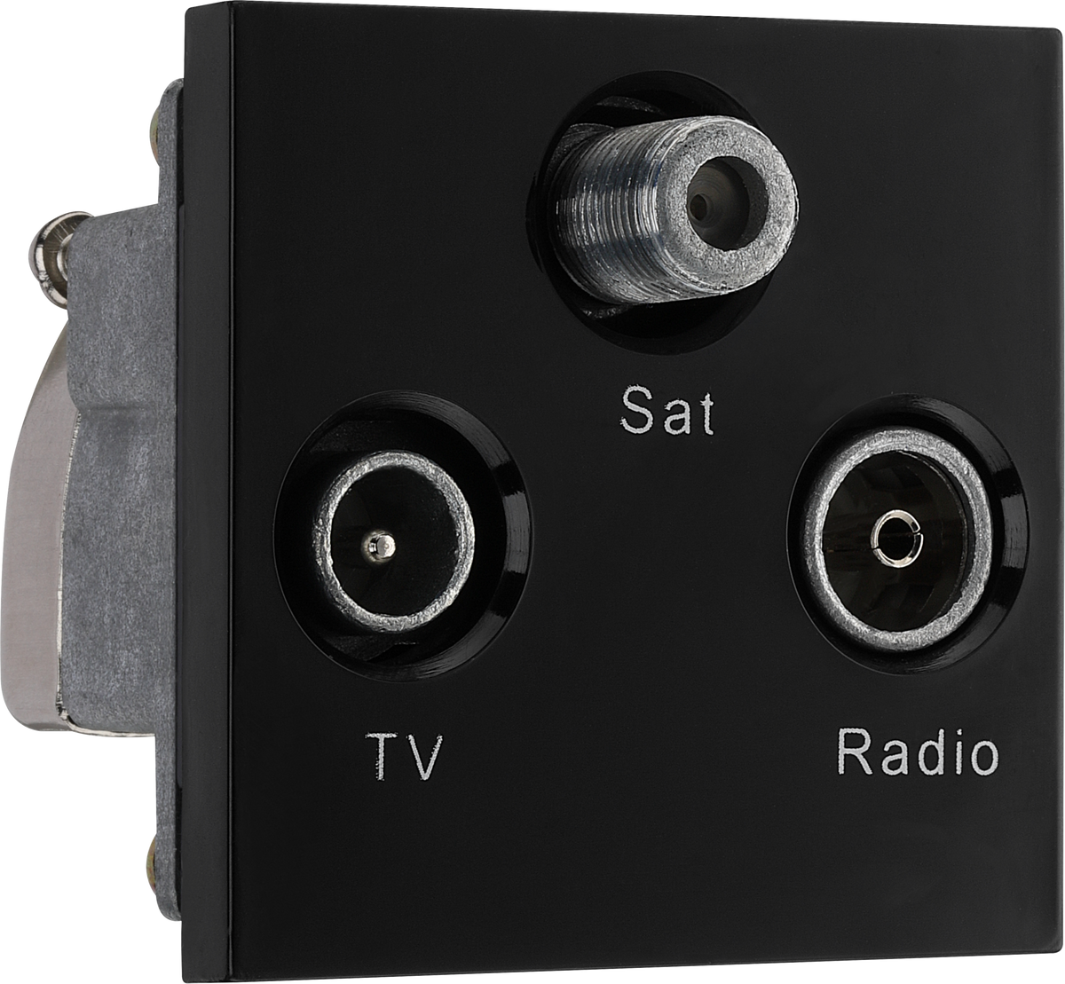 BG EMTVFMSATB Black 2 Module 1x IEC TV 1x IEC Female Radio 1x Satellite ...