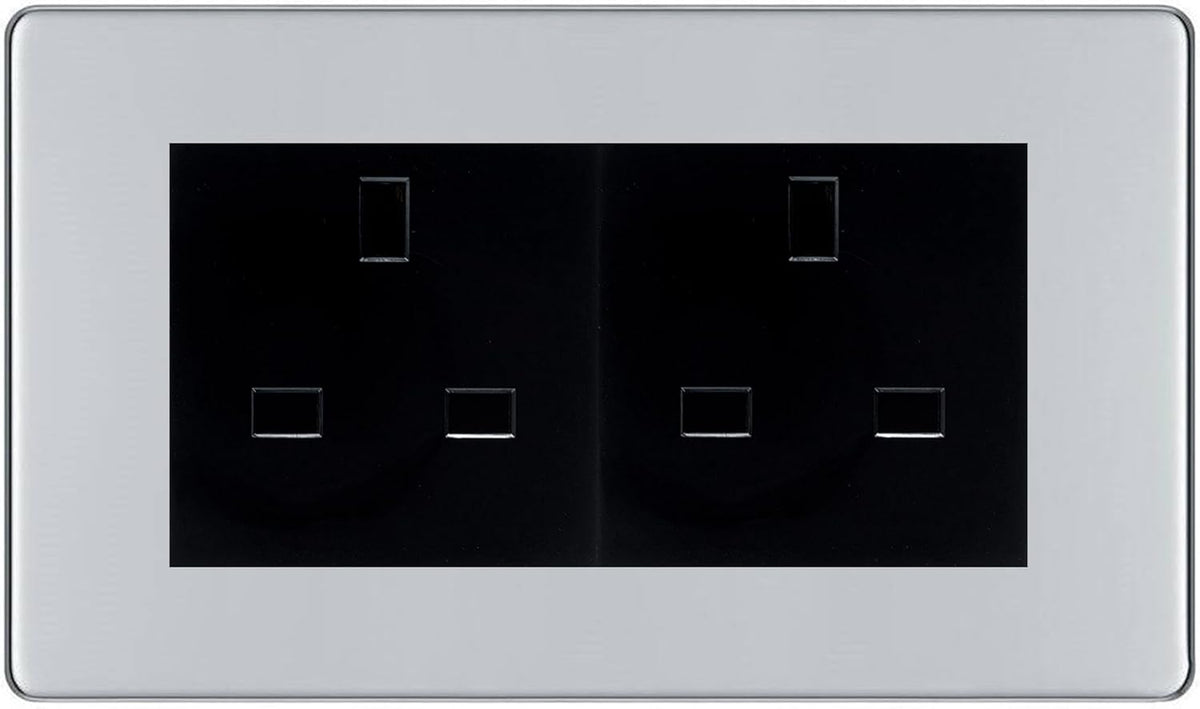 BG Screwless Polished Chrome 4 Gang 13A Unswitched Socket - FPC4GUSSB ...