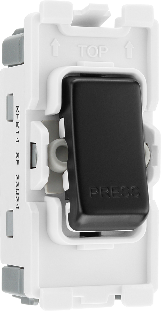 BG RFB14 Nexus Grid Matt Black 20AX 1 Way Retractive Switch Module ...