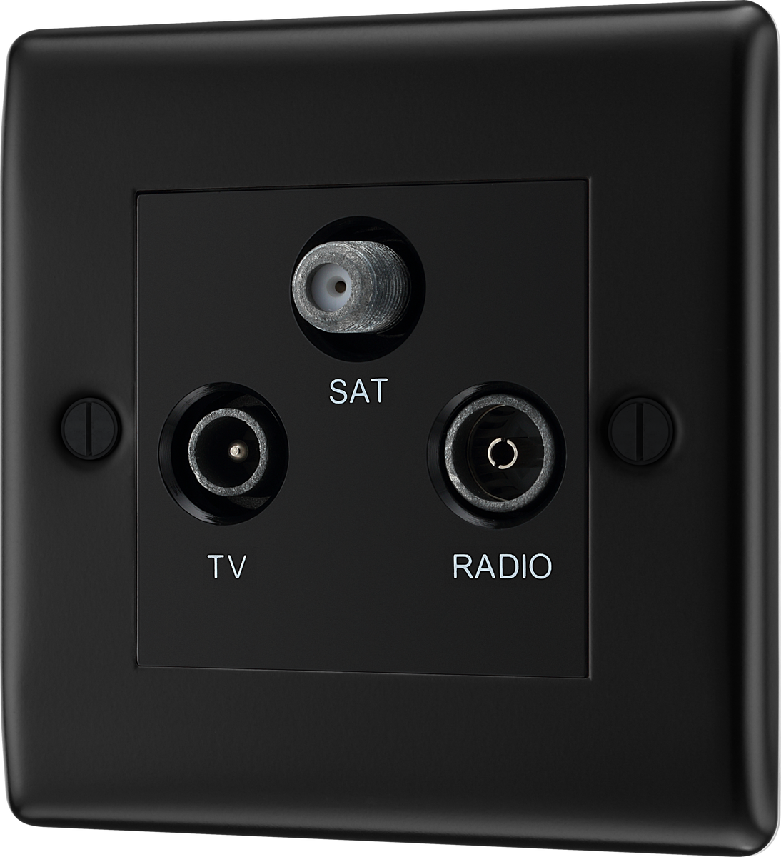 BG NFB67 Nexus Metal Triplex TV/FM/Sat Socket - Black Insert -Matt ...