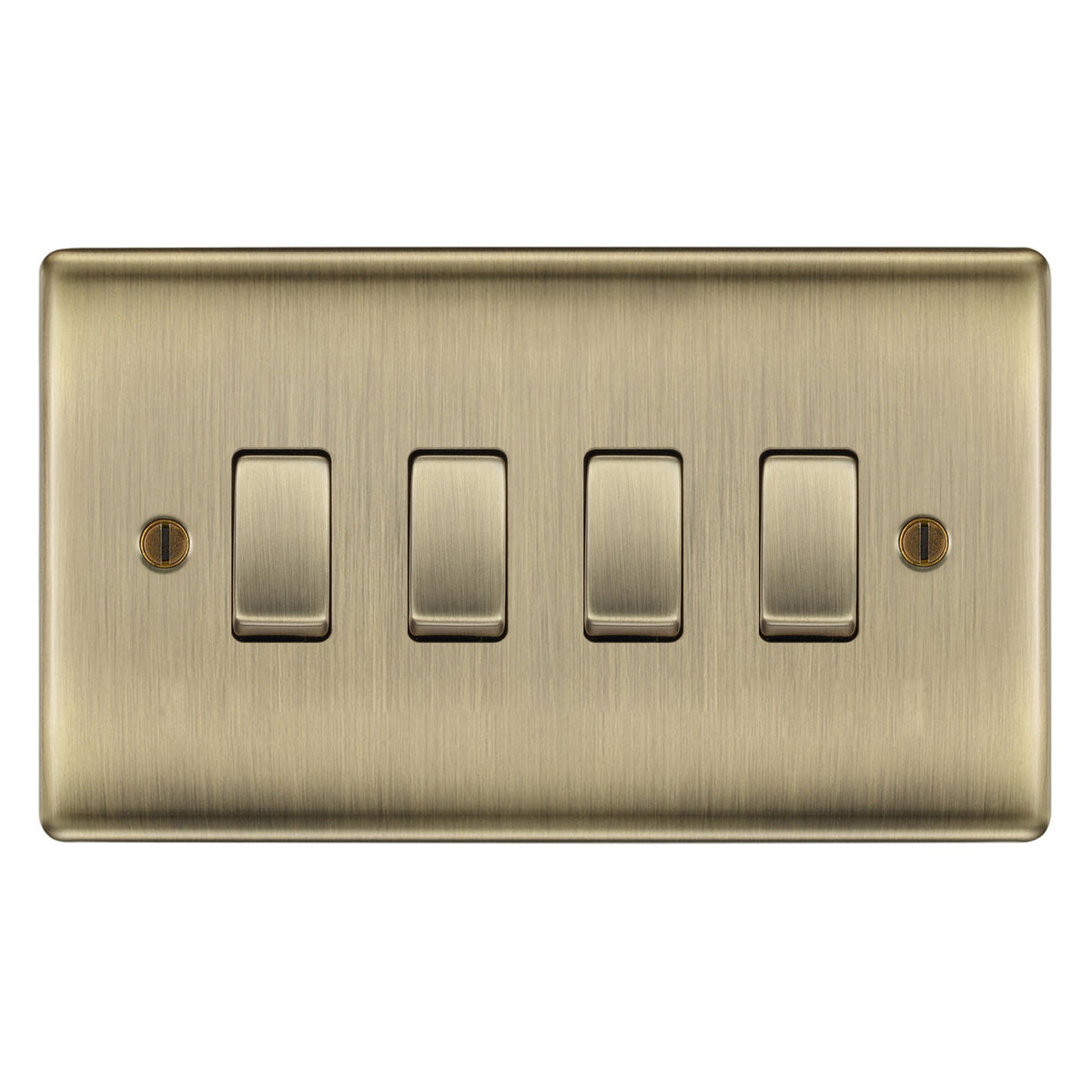 BG Antique Brass 4 Gang Light Switch in Double Format Custom Grid – The ...