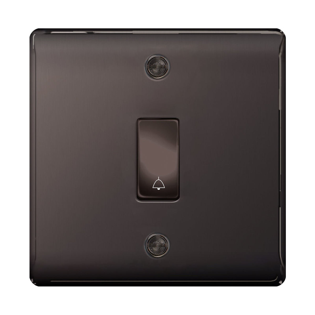 BG Black Nickel 1 Gang Retractable Bell Switch with Bell Symbol Door ...