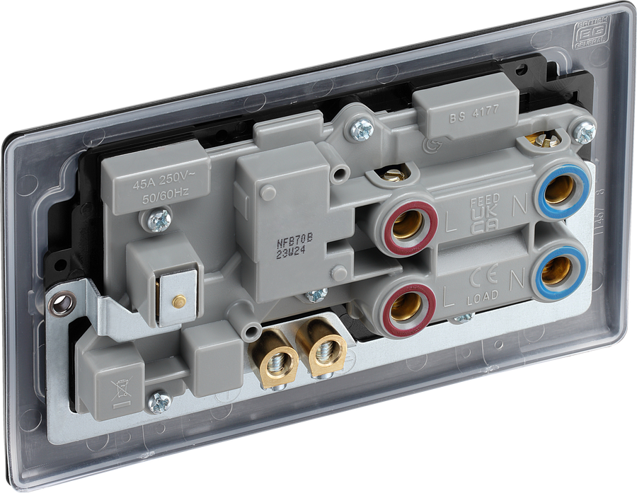 BG NFB70B Nexus Metal Matt Black 45A Switch 13A Switched Socket Cooker ...