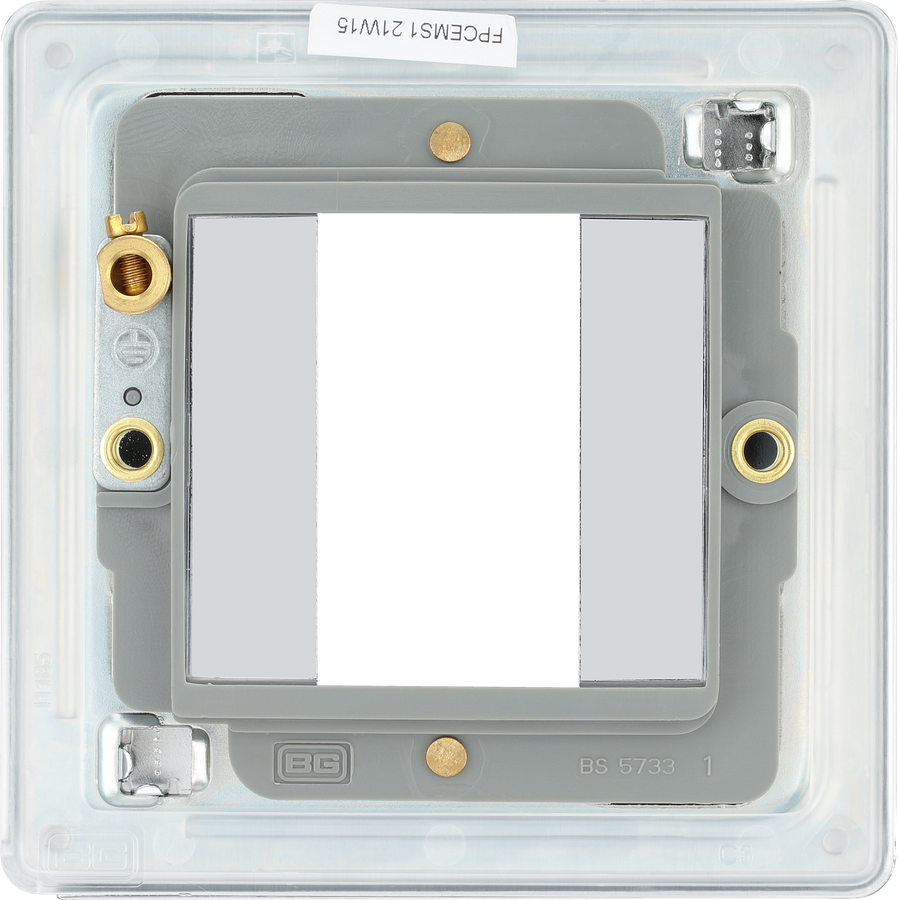 BG Electrical FPCEMS1 Euro Module Screwless Flat-Plate 1 Module Square ...