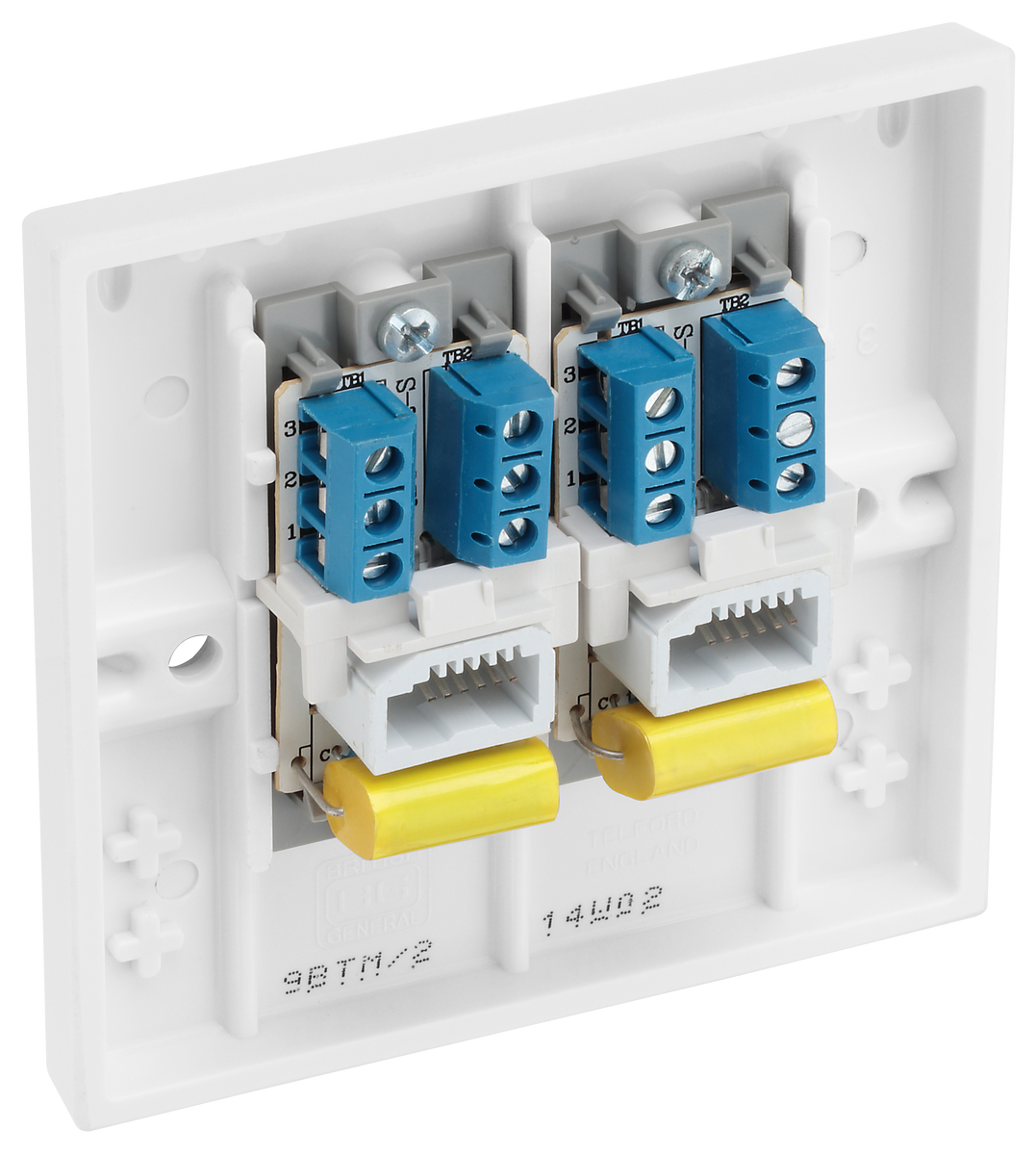 BG 9BTM/2 Moulded Square Edge | White | 2 Gang Screw Terminal Master ...