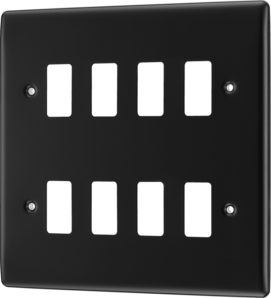 BG RNFB8 Nexus Metal Matt Black 8 Module Grid Front Plate – The ...