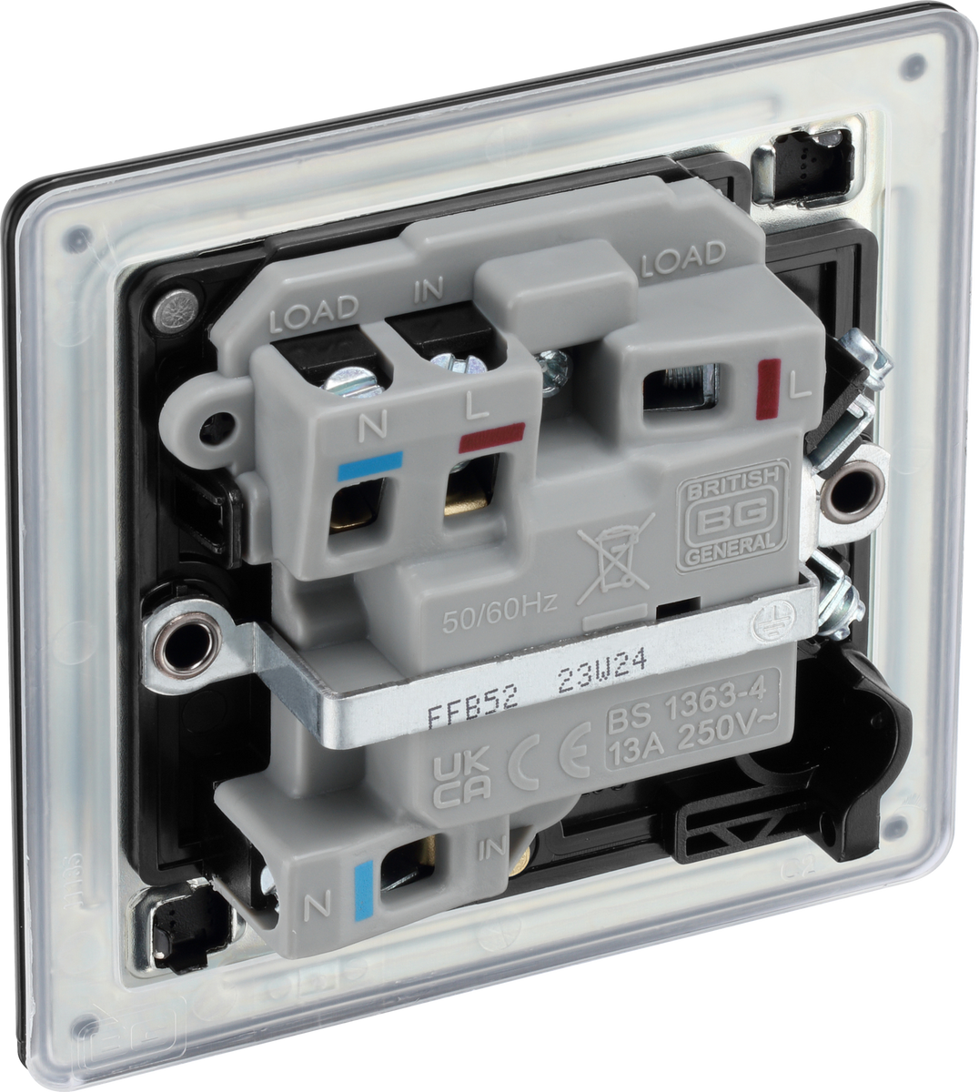 BG Nexus Matt Black Switched Fused Spur Connection Unit Neon FFB52 ...