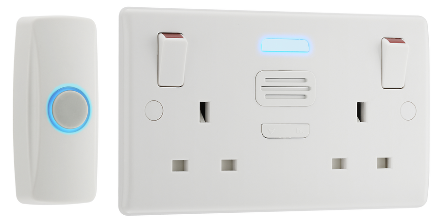 BG Electrical 822BELL Moulded White Round Edge 2 Gang 13A Door Chime ...