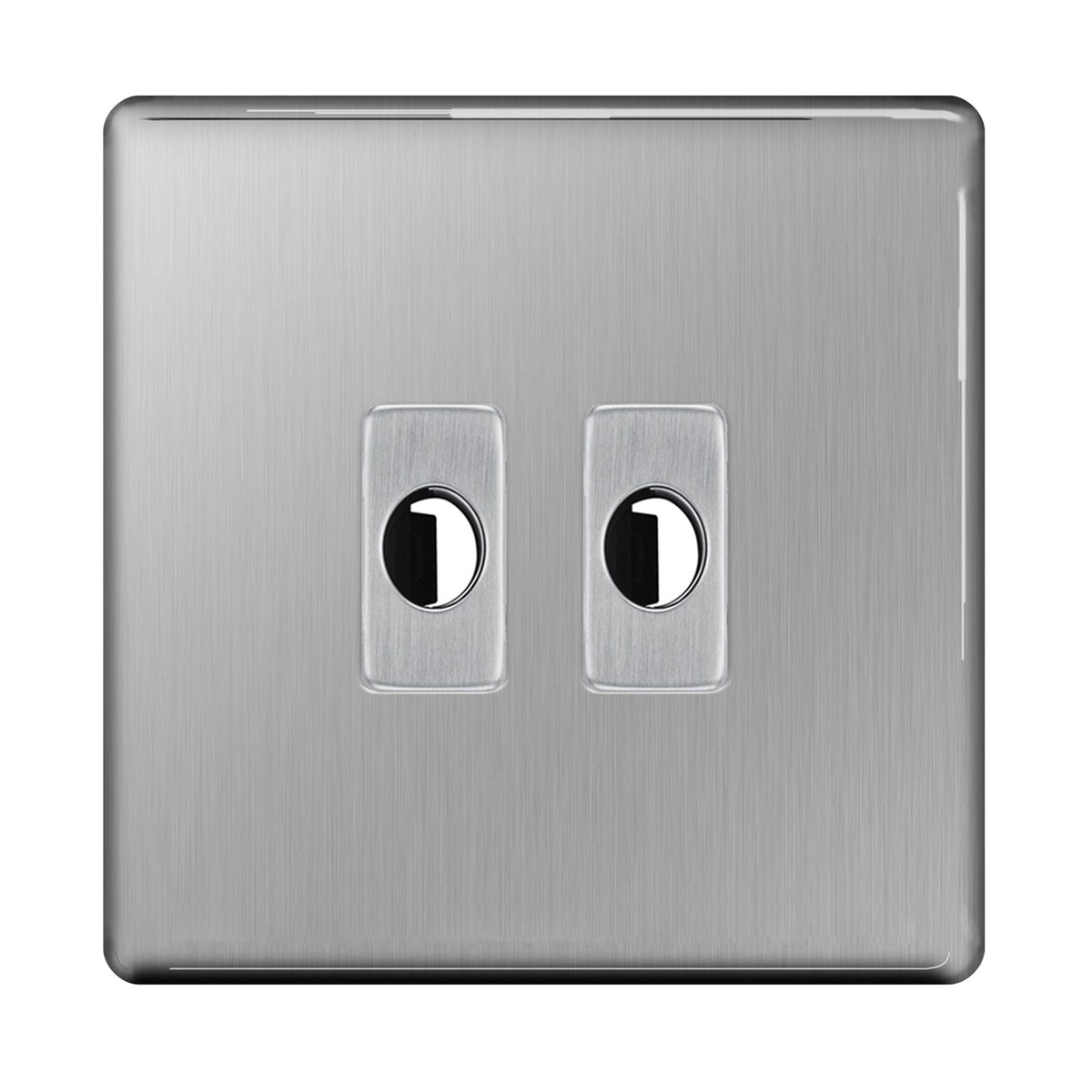 BG Nexus Screwless Brushed Steel 2 Gang Flex Outlet Socket – The ...